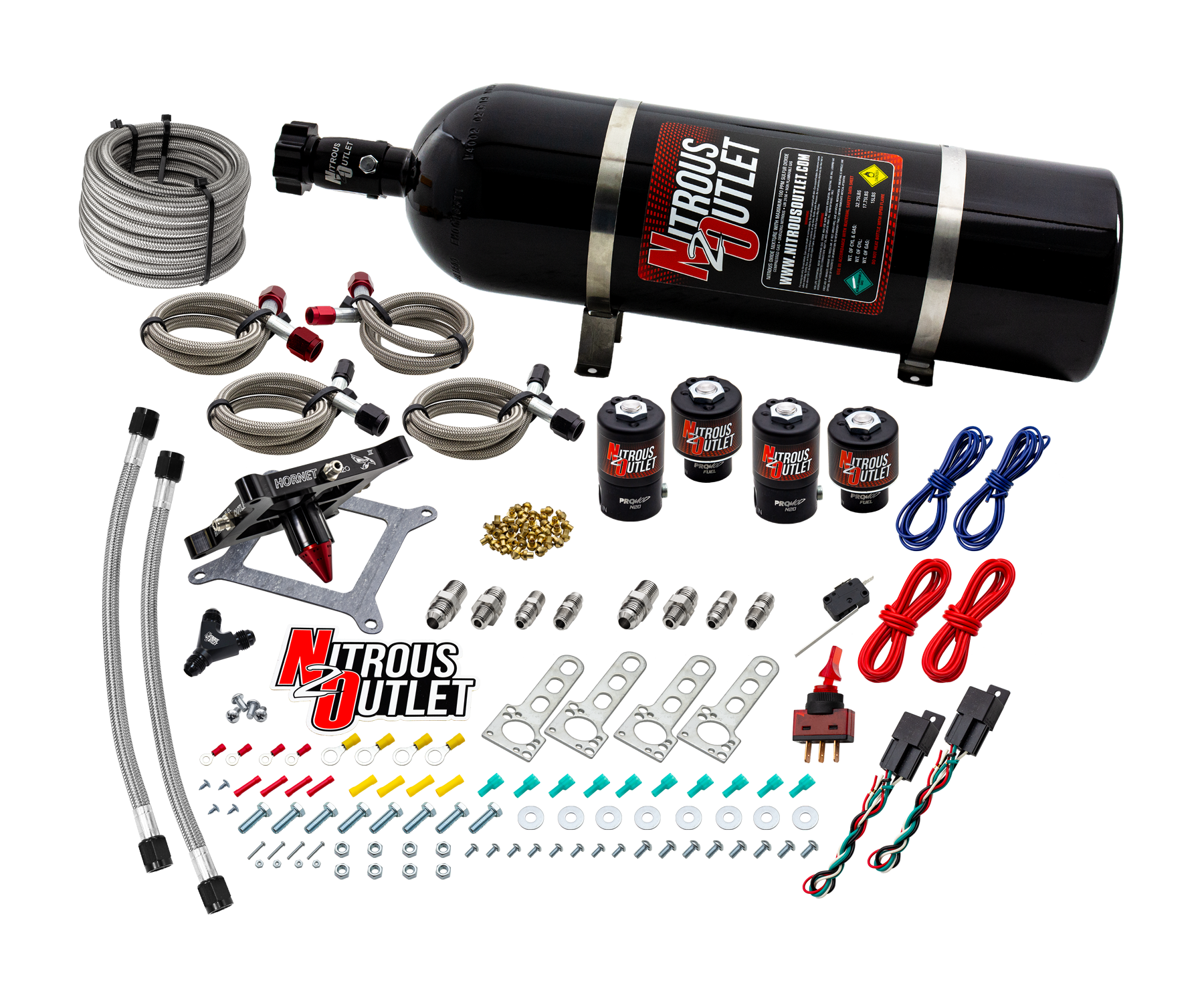 Nitrous Outlet 4150 Hornet 3 Dual Stage System - Two .122 Nitrous Sole
