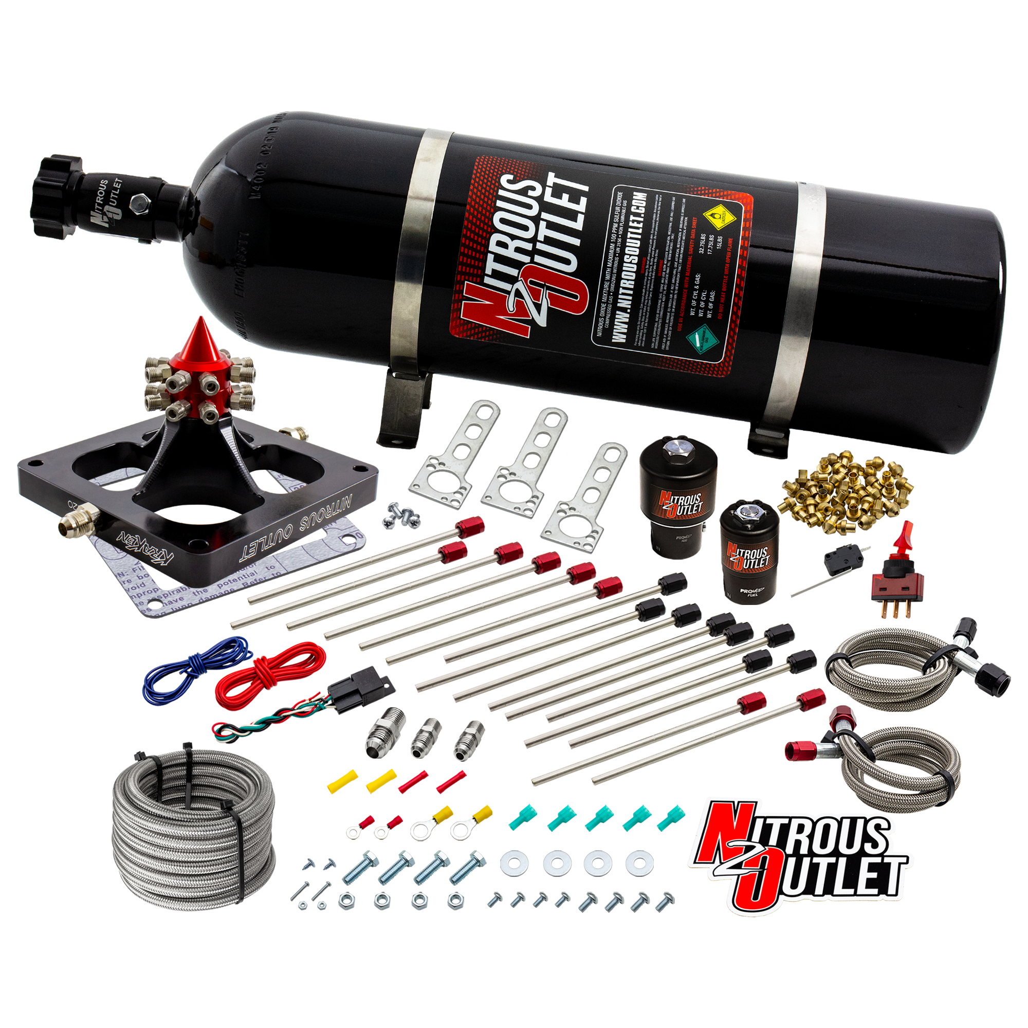 Nitrous Outlet 4500 Kraken Competition System - Braided Hose/.189 Comp