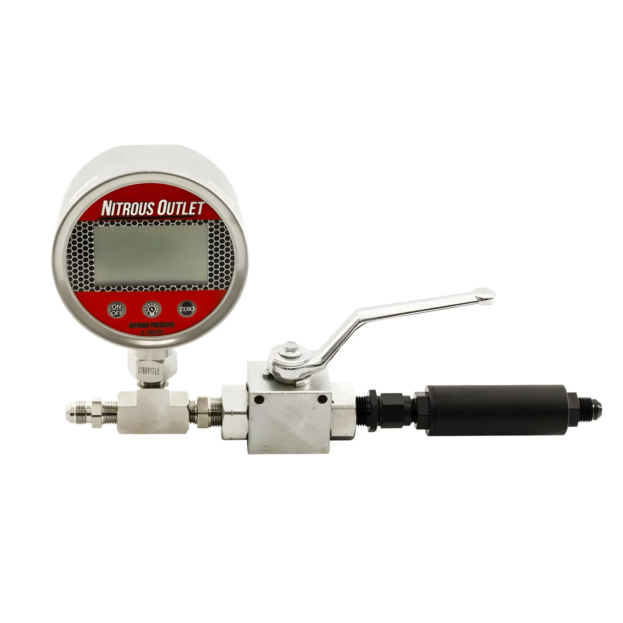 Nitrous Outlet Digital Inline Nitrous Pressure Gauge - 6AN Shut Off Va